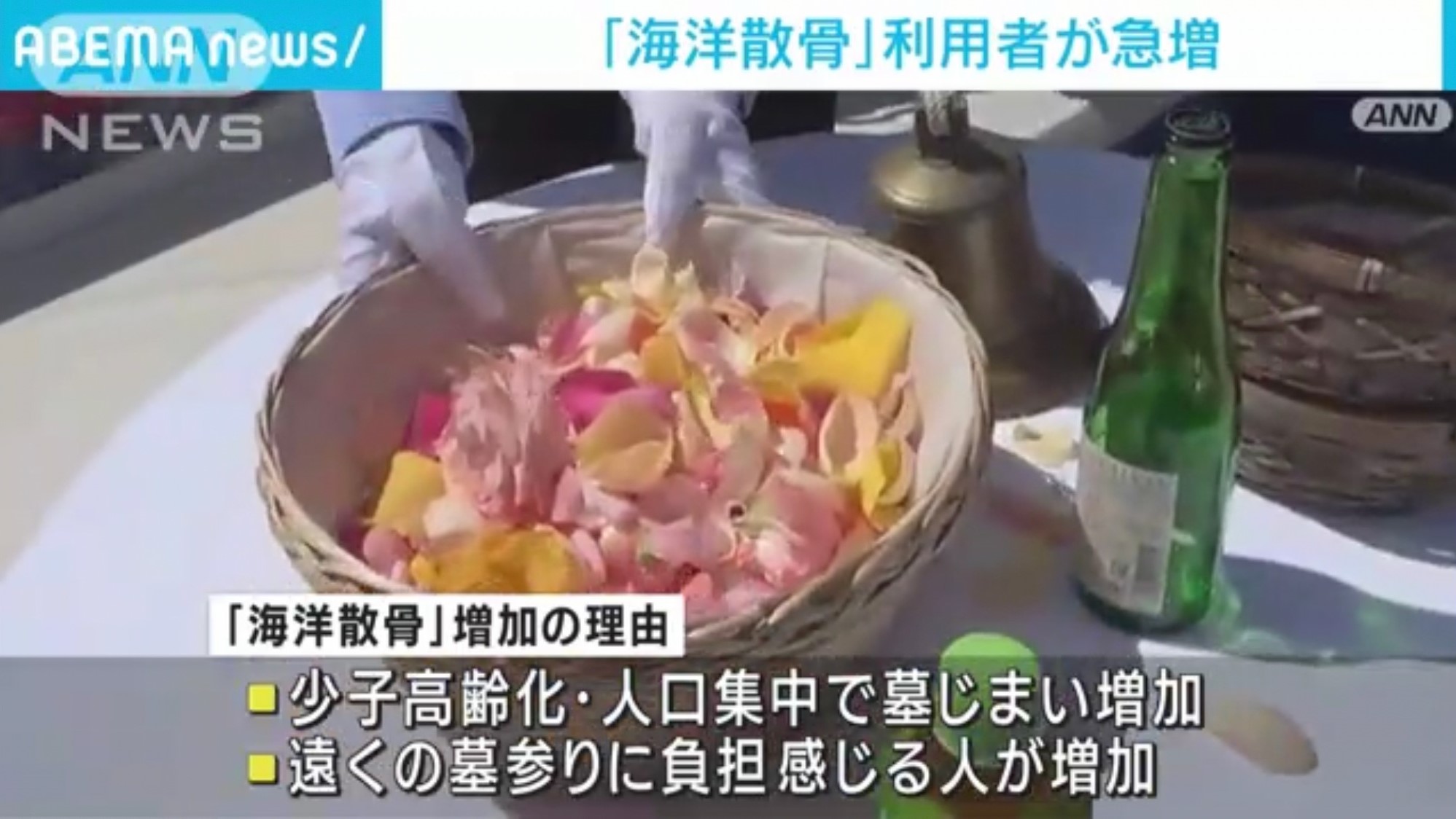 テレビ朝日系「ABEMAニュース」にて弊社散骨クルージングが取り上げられました。 | 『場創り法人』SPICE SERVE（スパイスサーブ）公式ホームページ